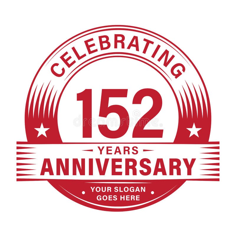 152 Years Anniversary Celebration Design Template. 152nd Logo Vector ...