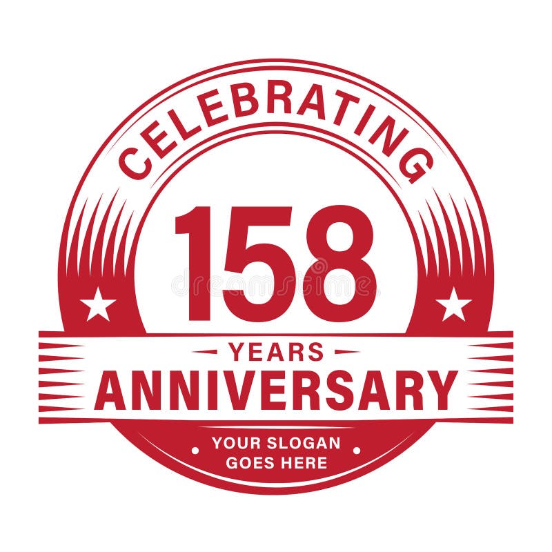 158 Years Anniversary Celebration Design Template. 158th Logo Vector ...