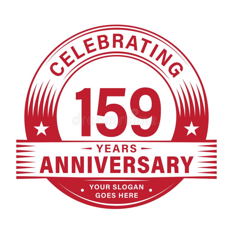 159 Years Anniversary Celebration Design Template. 159th Logo Vector ...