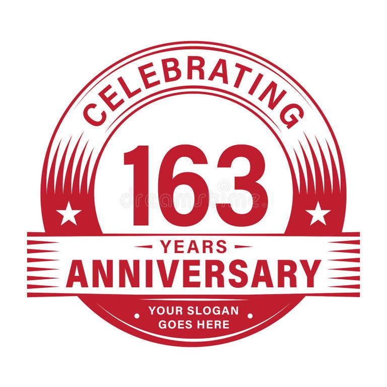 163 Years Anniversary Celebration Design Template. 163rd Logo Vector ...