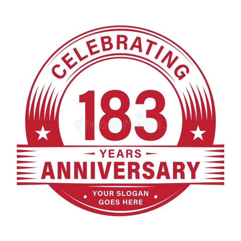 183 Years Anniversary Celebration Design Template. 183rd Logo Vector ...