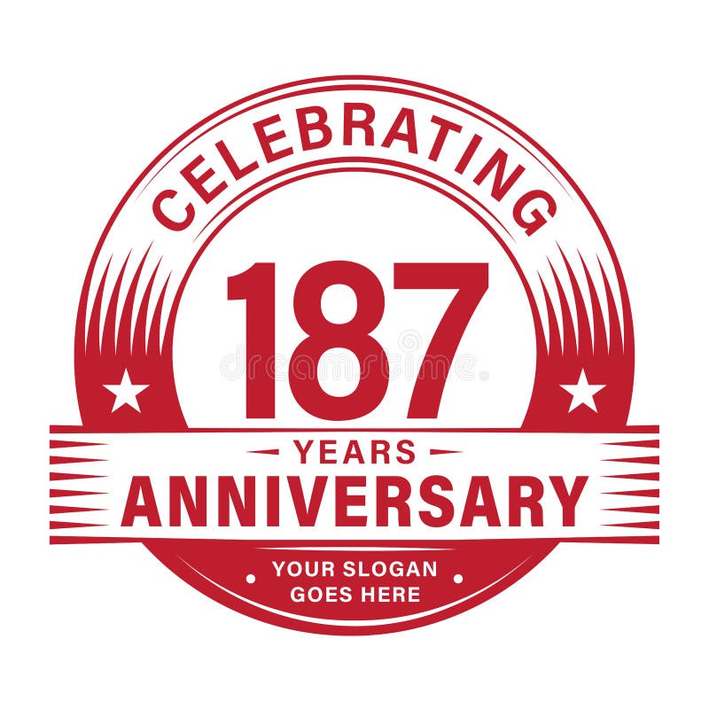 187 Years Anniversary Celebration Design Template. 187th Logo Vector ...