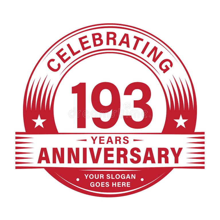 193 Years Anniversary Celebration Design Template. 193rd Logo Vector ...