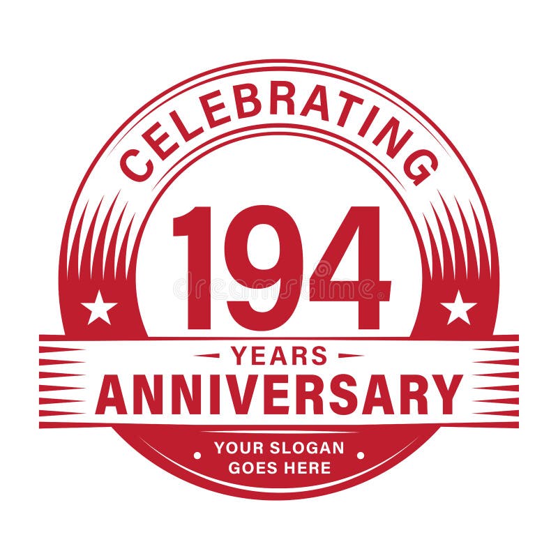 194 Years Anniversary Celebration Design Template. 194th Logo Vector ...