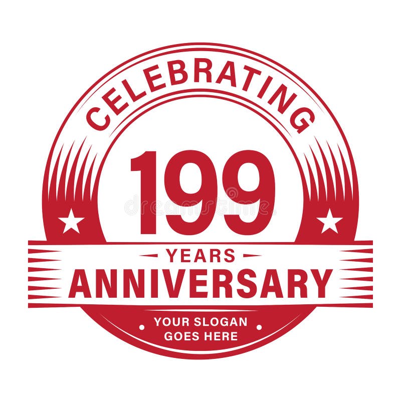 199 Years Anniversary Celebration Design Template. 199th Logo Vector ...