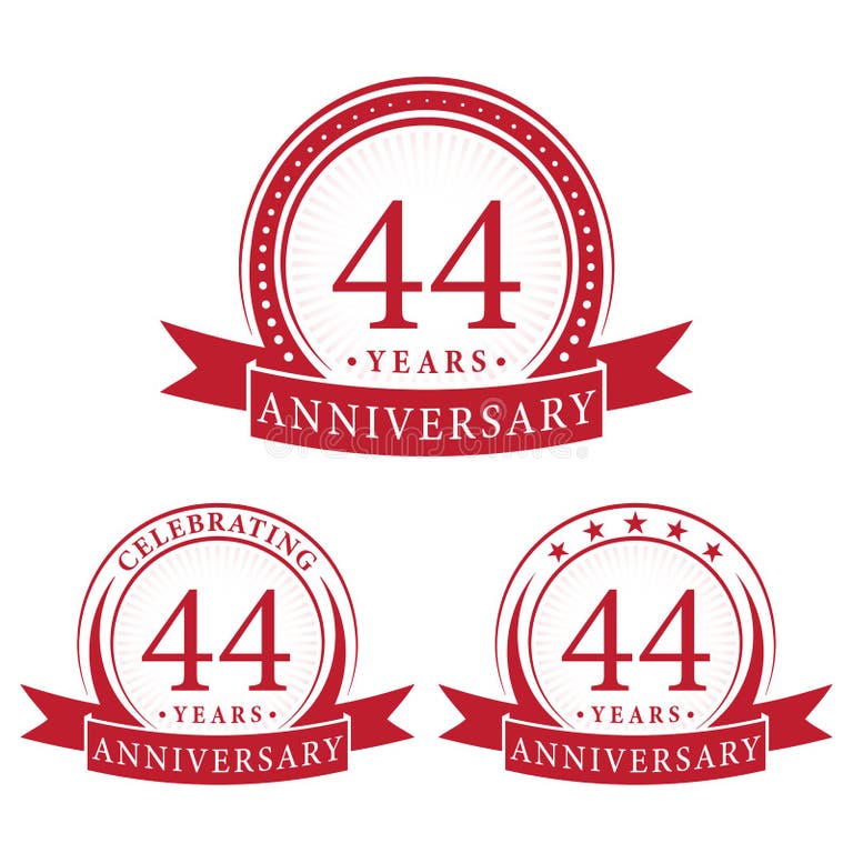 44 Years Anniversary Celebration Logotype. 44th Anniversary Logo ...