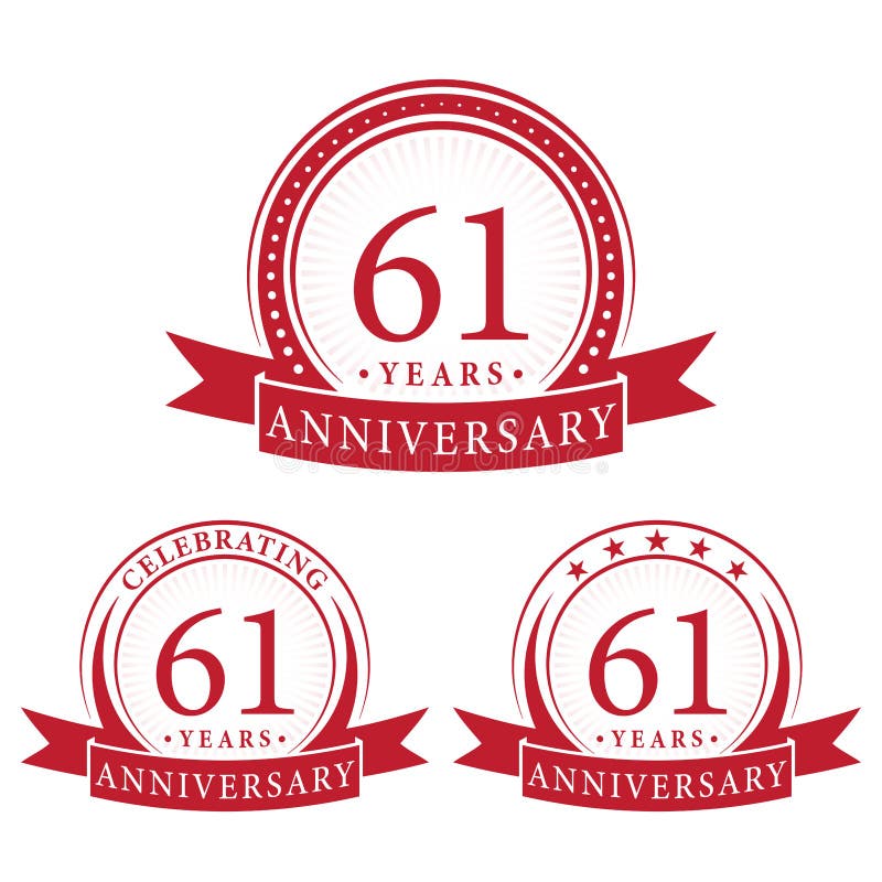 61 Years Anniversary Celebration Logotype. 61st Anniversary Logo ...