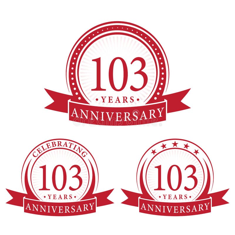 103 Years Anniversary Celebration Logotype. 103rd Anniversary Logo ...