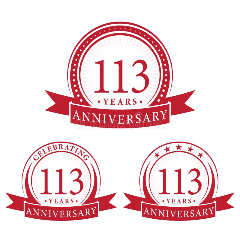 113 Years Anniversary Celebration Logotype. 113th Anniversary Logo ...