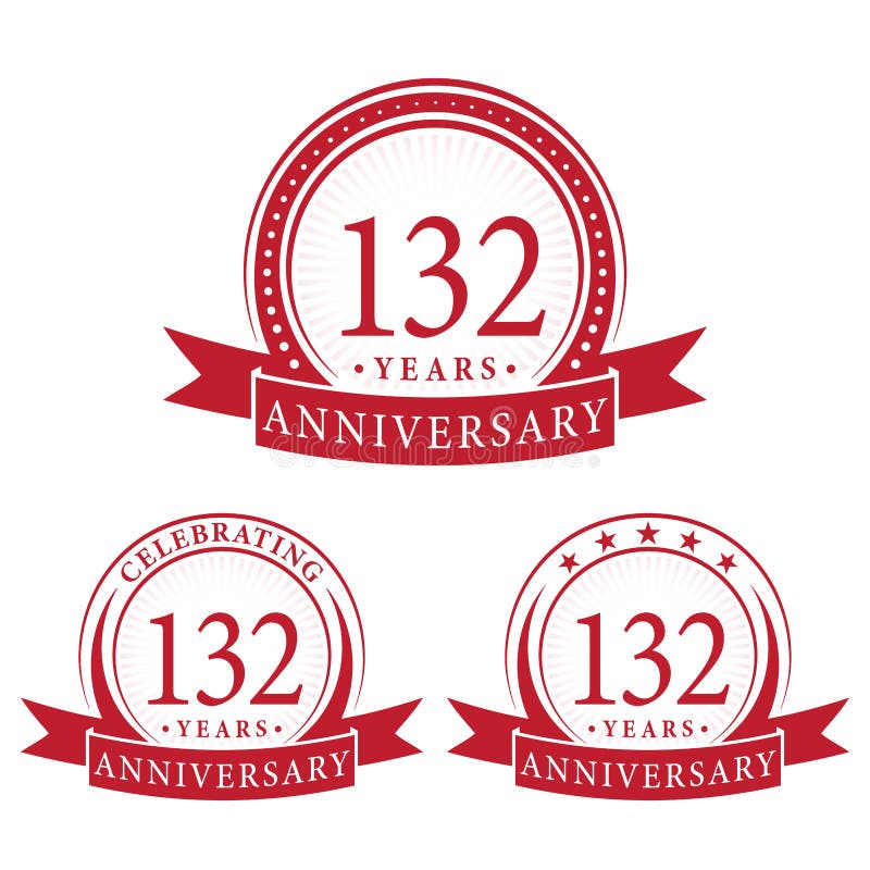 132 Years Anniversary Celebration Logotype. 132nd Anniversary Logo ...