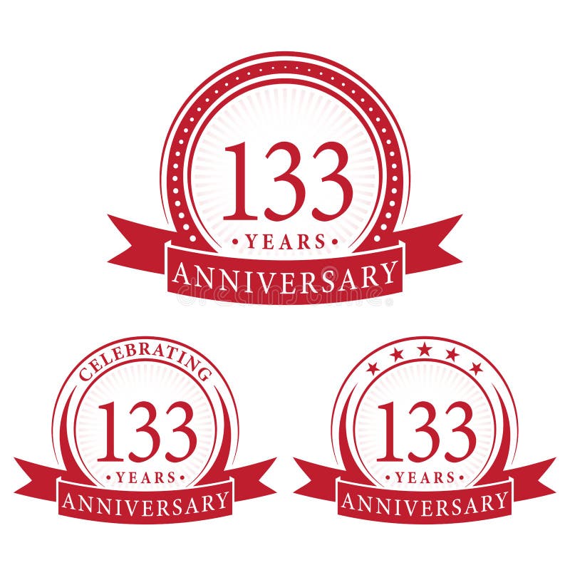 133 Years Anniversary Celebration Logotype. 133rd Anniversary Logo ...