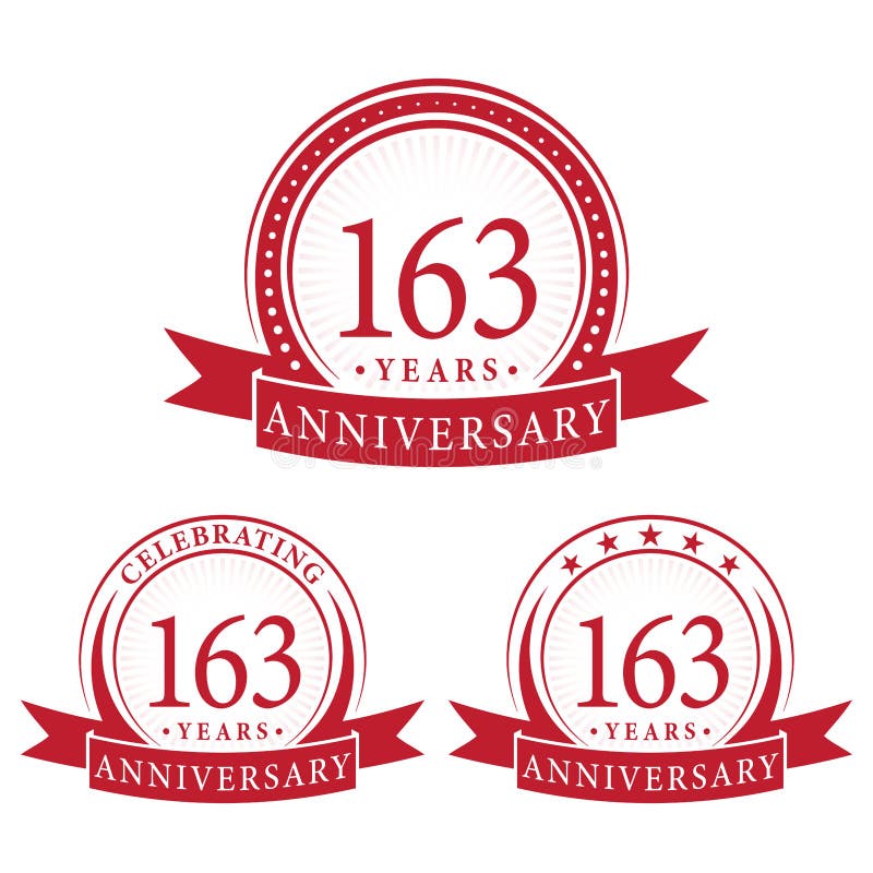 163 Years Anniversary Celebration Logotype. 163rd Anniversary Logo ...