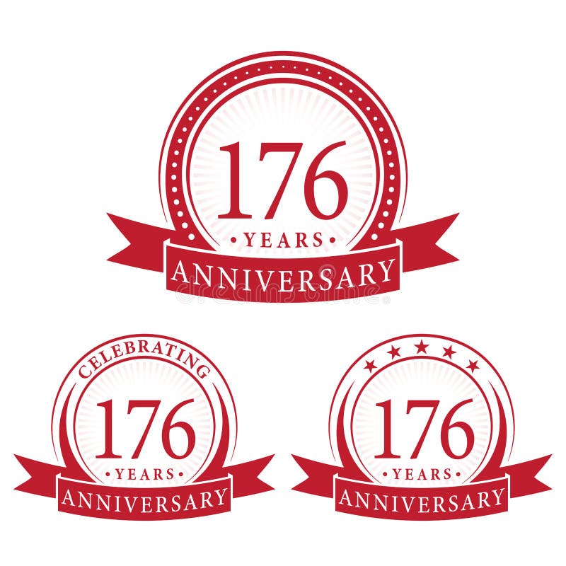 176 Years Anniversary Celebration Logotype. 176th Anniversary Logo ...