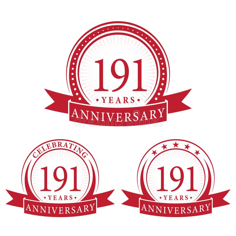 191 Years Anniversary Celebration Logotype. 191st Anniversary Logo ...