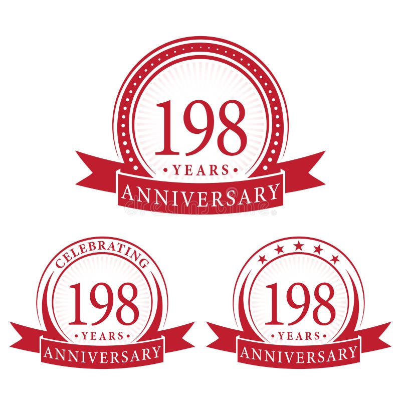 198 Years Anniversary Celebration Logotype. 198th Anniversary Logo ...
