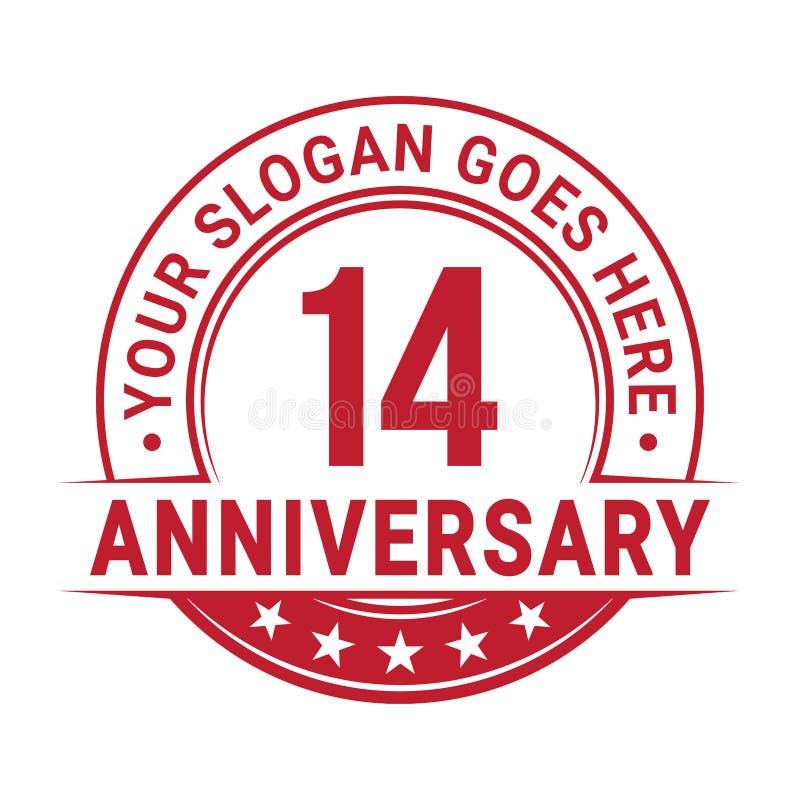 14 Years Anniversary. 14th Anniversary Logo Design Template. Vector and ...