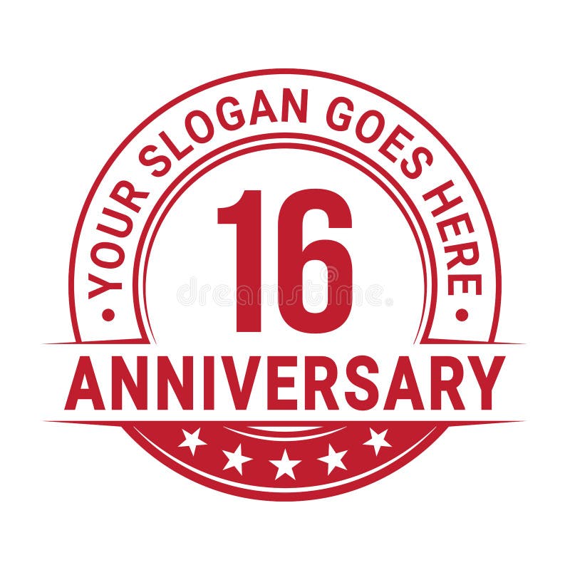 16 Years Anniversary. 16th Anniversary Logo Design Template. Vector and ...