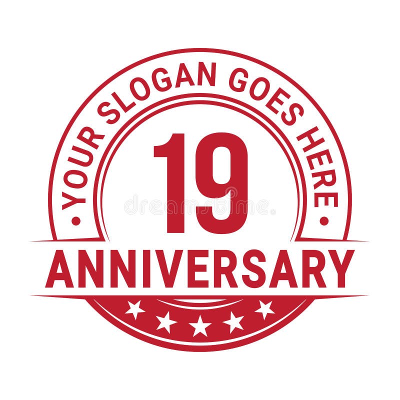 19 Years Anniversary. 19th Anniversary Logo Design Template. Vector and Illustration. Stock ...