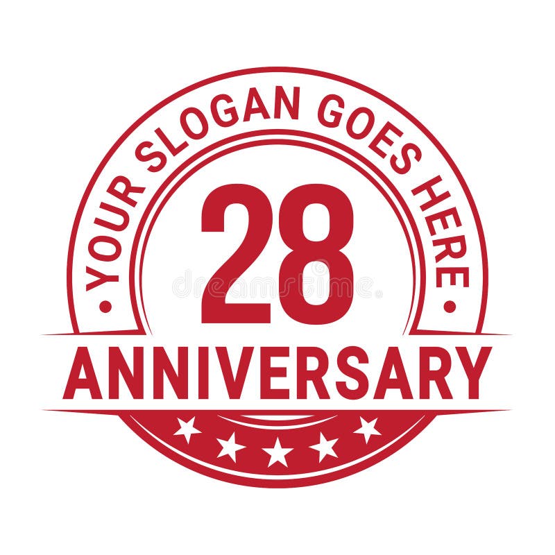 28 Years Anniversary. 28th Anniversary Logo Design Template. Vector and ...