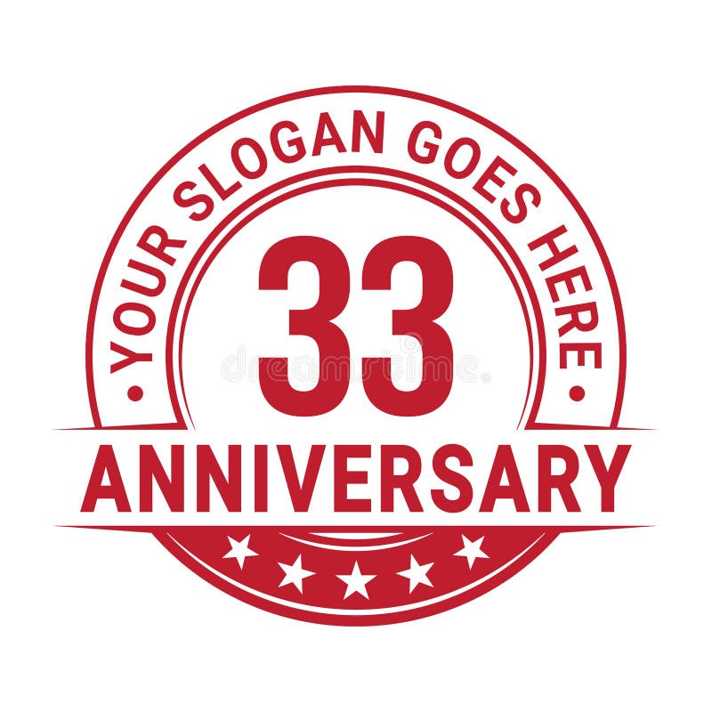 33 Years Anniversary. 33rd Anniversary Logo Design Template. Vector and ...
