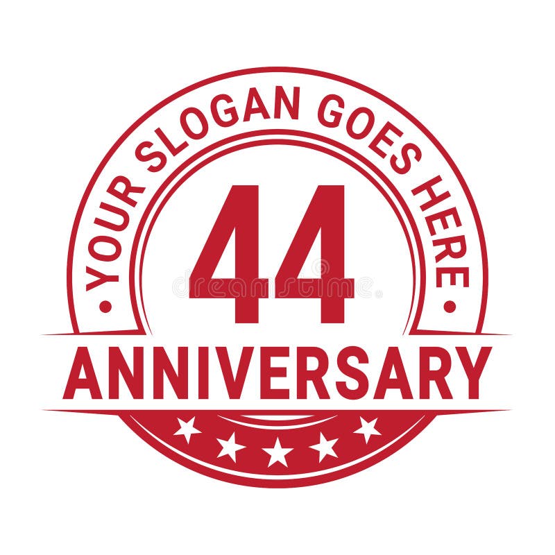 44 Years Anniversary. 44th Anniversary Logo Design Template. Vector and ...