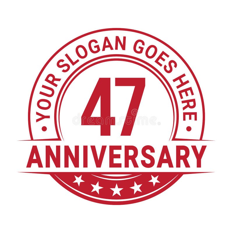 47 Years Anniversary. 47th Anniversary Logo Design Template. Vector and ...