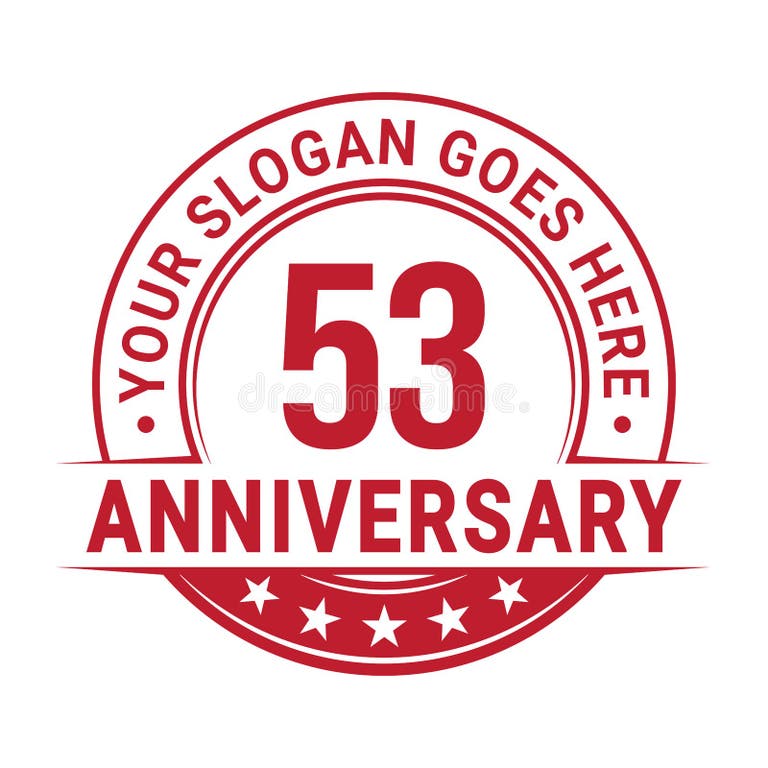 53 Years Anniversary. 53rd Anniversary Logo Design Template. Vector and ...