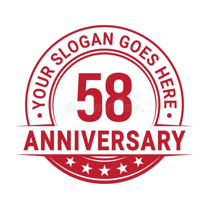 58 Years Anniversary. 58th Anniversary Logo Design Template. Vector and ...