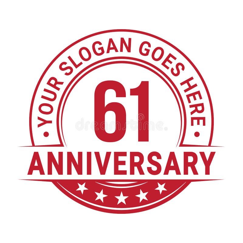 61 Years Anniversary. 61st Anniversary Logo Design Template. Vector and ...