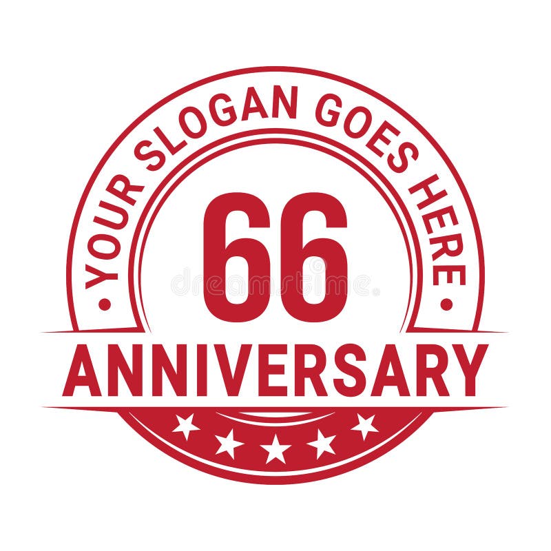 66 Years Anniversary. 66th Anniversary Logo Design Template. Vector and ...