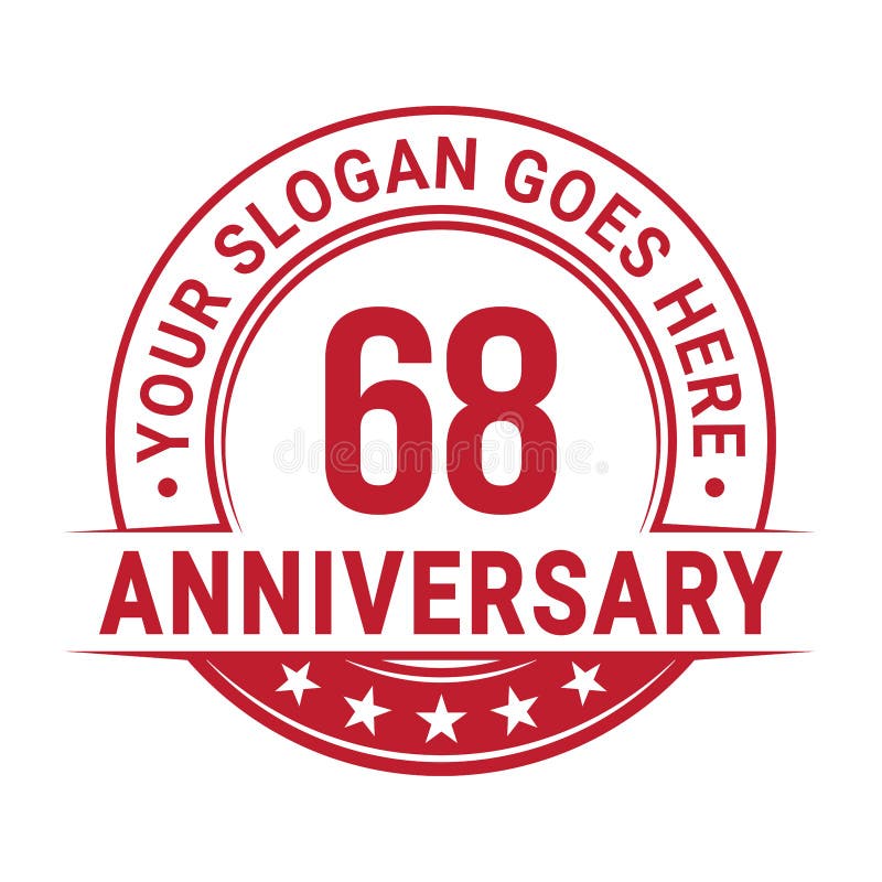 68 Years Anniversary. 68th Anniversary Logo Design Template. Vector and ...