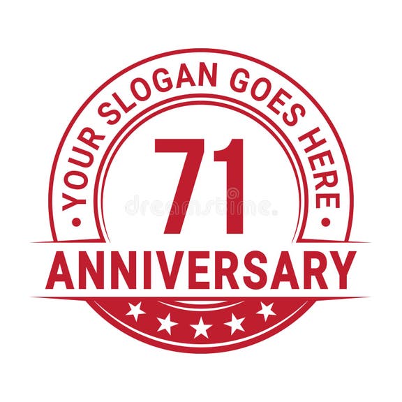 71 Years Anniversary. 71st Anniversary Logo Design Template. Vector and ...