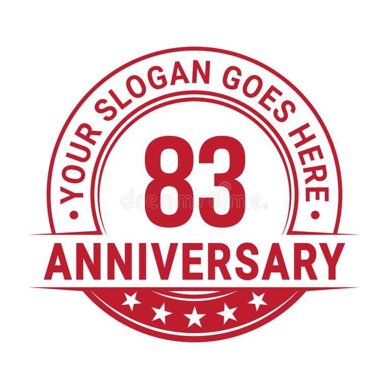 83 Years Anniversary. 83rd Anniversary Logo Design Template. Vector and ...