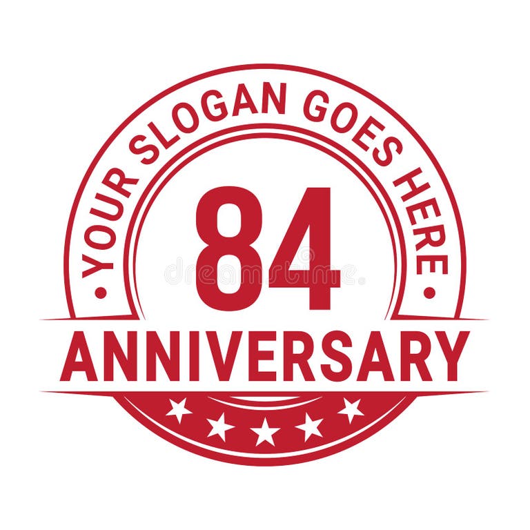 84 Years Anniversary. 84th Anniversary Logo Design Template. Vector and ...