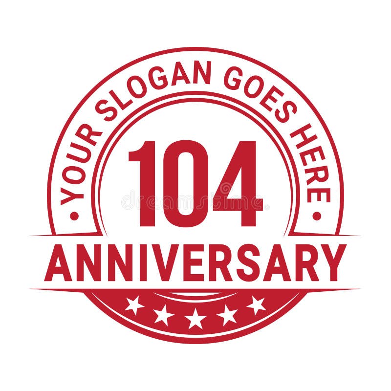 104 Years Anniversary. 104th Anniversary Logo Design Template. Vector ...