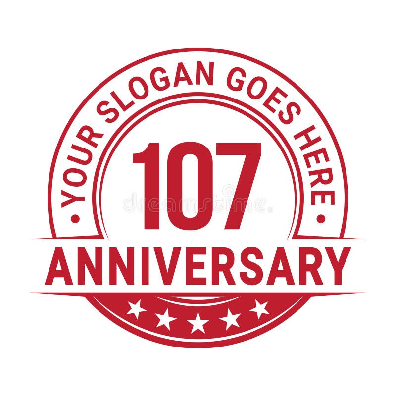 107 Years Anniversary. 107th Anniversary Logo Design Template. Vector ...