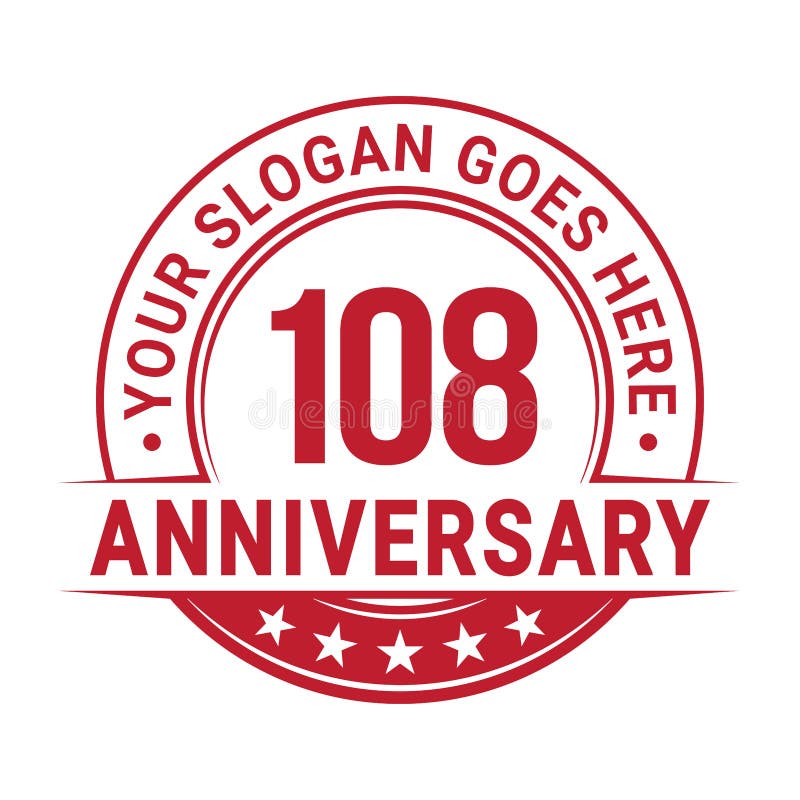 108 Years Anniversary. 108th Anniversary Logo Design Template. Vector ...