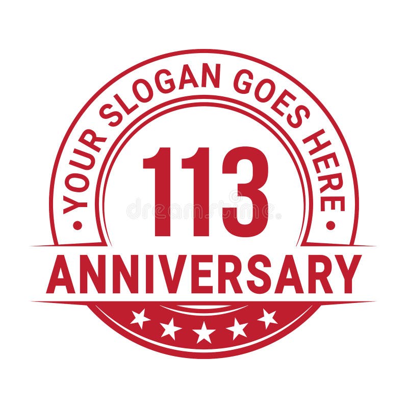 113 Years Anniversary. 113th Anniversary Logo Design Template. Vector ...