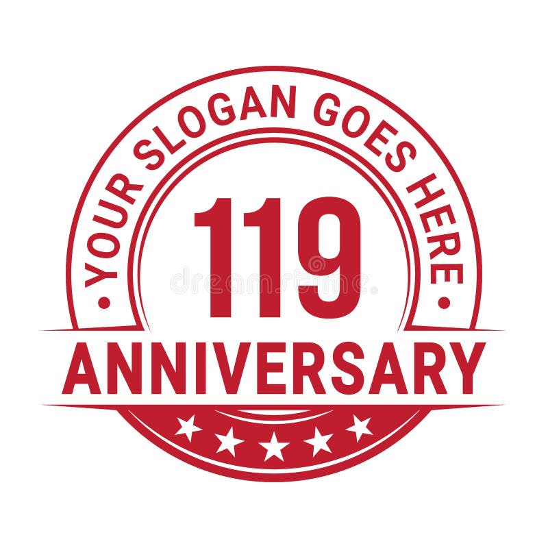 119 Years Anniversary. 119th Anniversary Logo Design Template. Vector ...