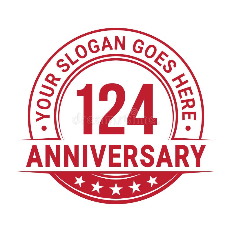 124 Years Anniversary. 124th Anniversary Logo Design Template. Vector ...