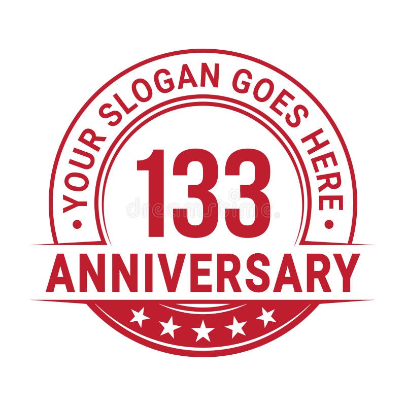 133 Years Anniversary. 133rd Anniversary Logo Design Template. Vector ...