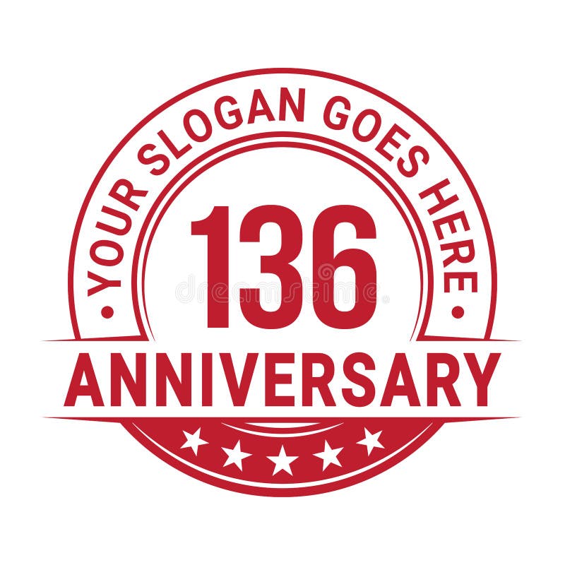 136 Years Anniversary. 136th Anniversary Logo Design Template. Vector ...