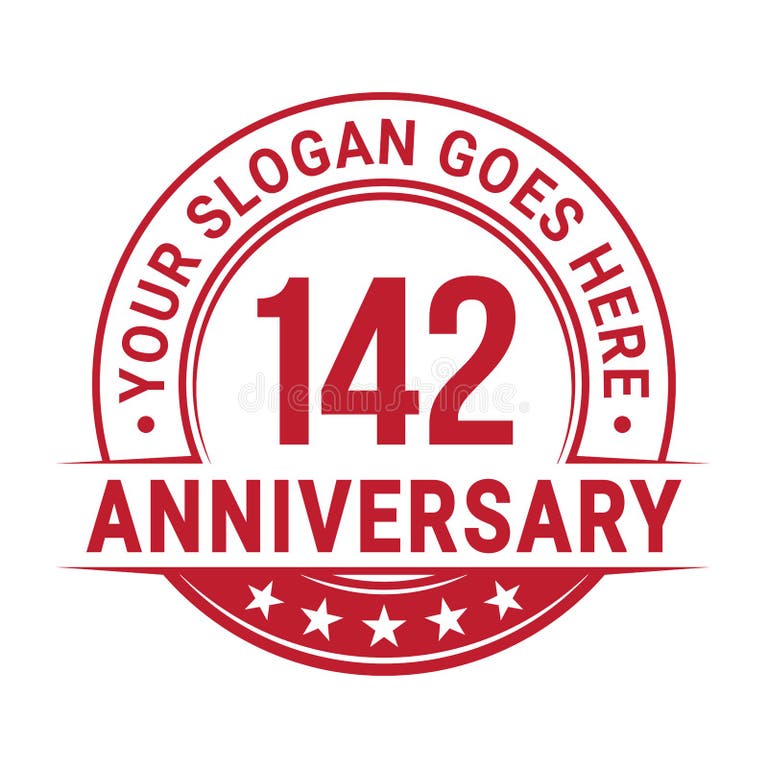 142 Years Anniversary. 142nd Anniversary Logo Design Template. Vector ...