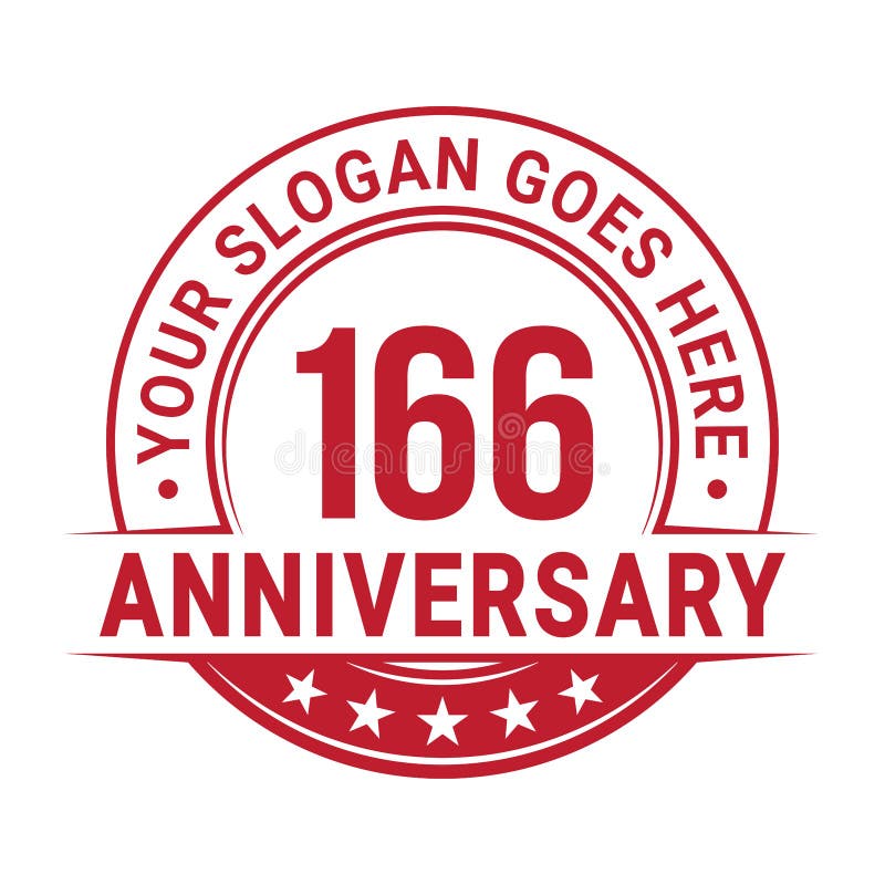 166 Years Anniversary. 166th Anniversary Logo Design Template. Vector ...