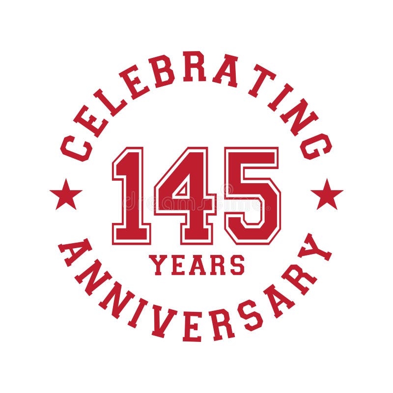 145 Years Anniversary Celebration Design Template. 145th Vector and ...