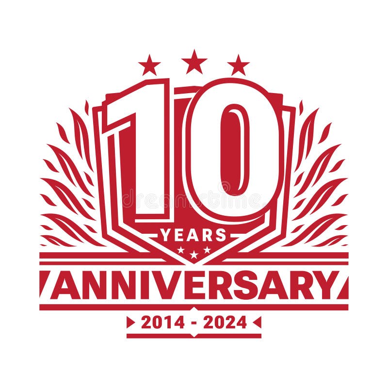 10 Years Anniversary Celebration Shield Design Template. 10th ...