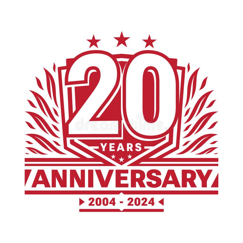 20 Years Anniversary Celebration Shield Design Template. 20th ...