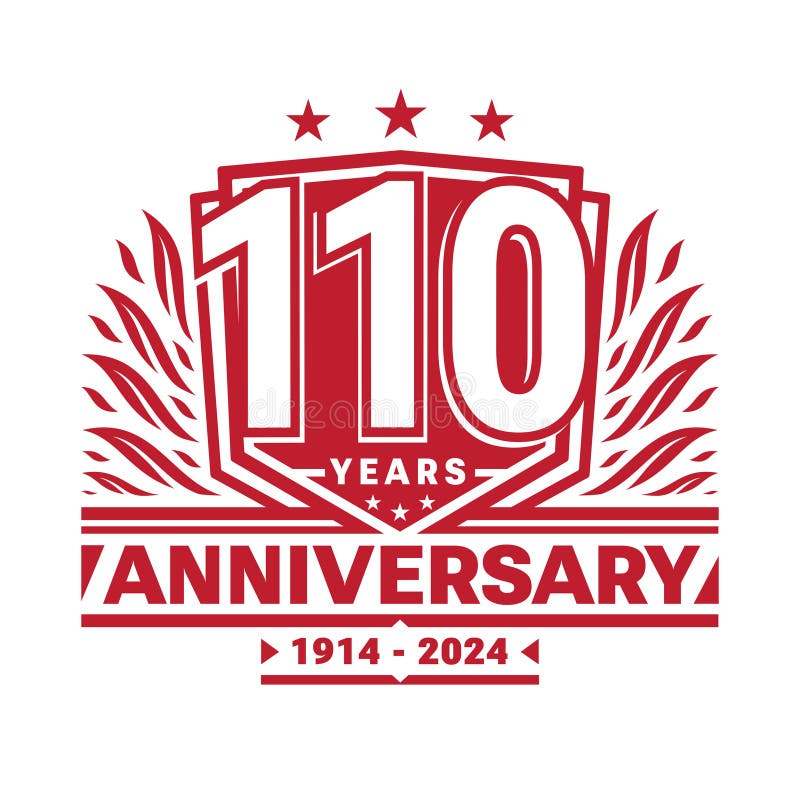 110 Years Anniversary Celebration Shield Design Template. 110th ...