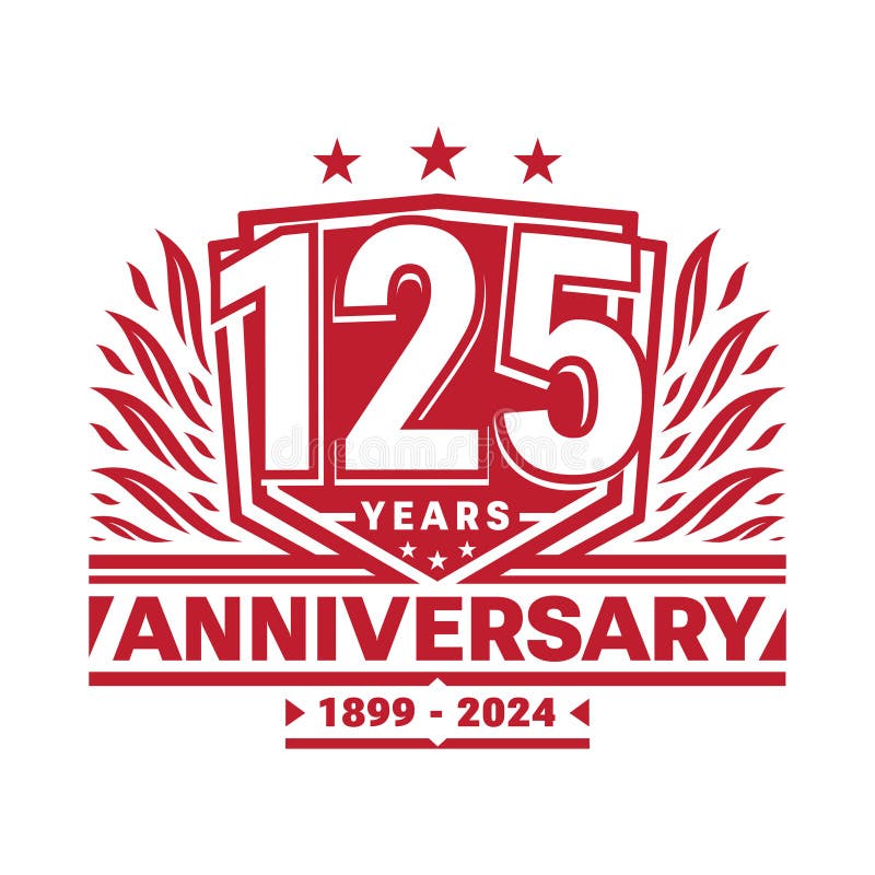 125 Years Anniversary Celebration Shield Design Template. 125th ...
