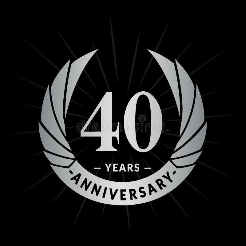 40 Years Anniversary Design Template. Elegant Anniversary Logo Design ...